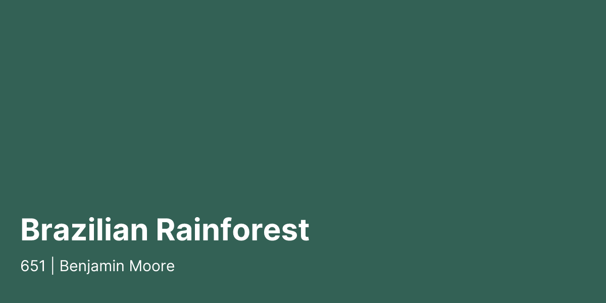 Benjamin Moore Brazilian Rainforest 651 Paint Color | PaintPlan