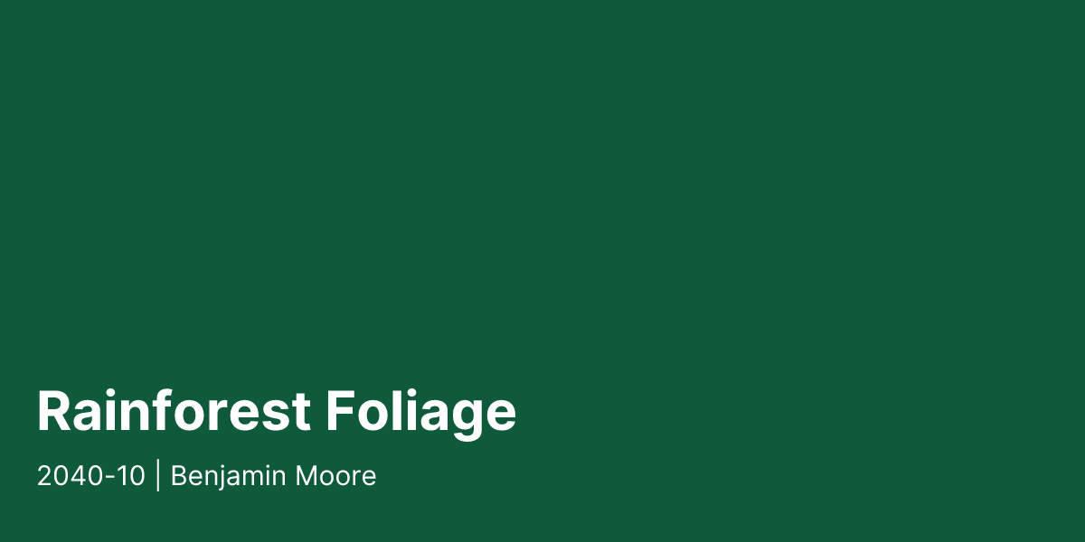 Benjamin Moore Rainforest Foliage 2040-10 Paint Color | PaintPlan