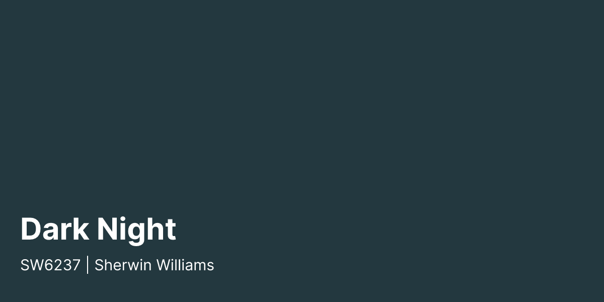 Sherwin Williams Dark Night SW6237 Paint Color | PaintPlan