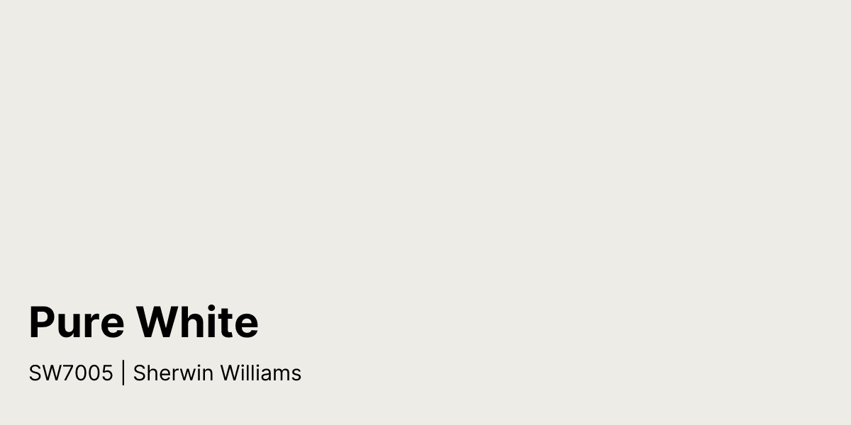 Sherwin Williams Pure White SW7005 Paint Color | PaintPlan
