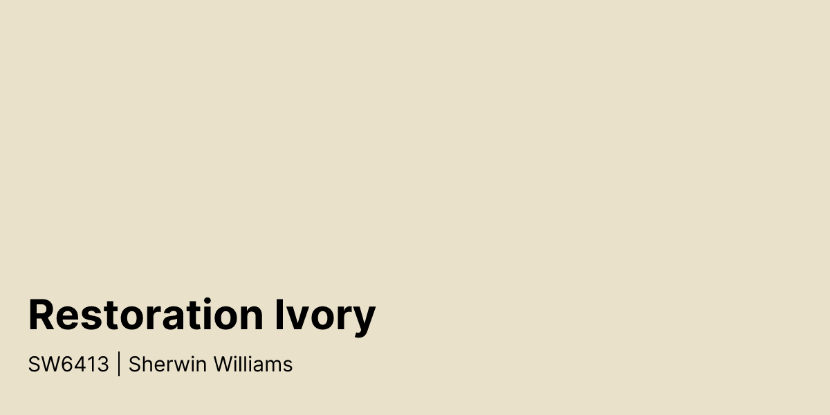 Sherwin Williams Restoration Ivory SW6413 Paint Color | PaintPlan